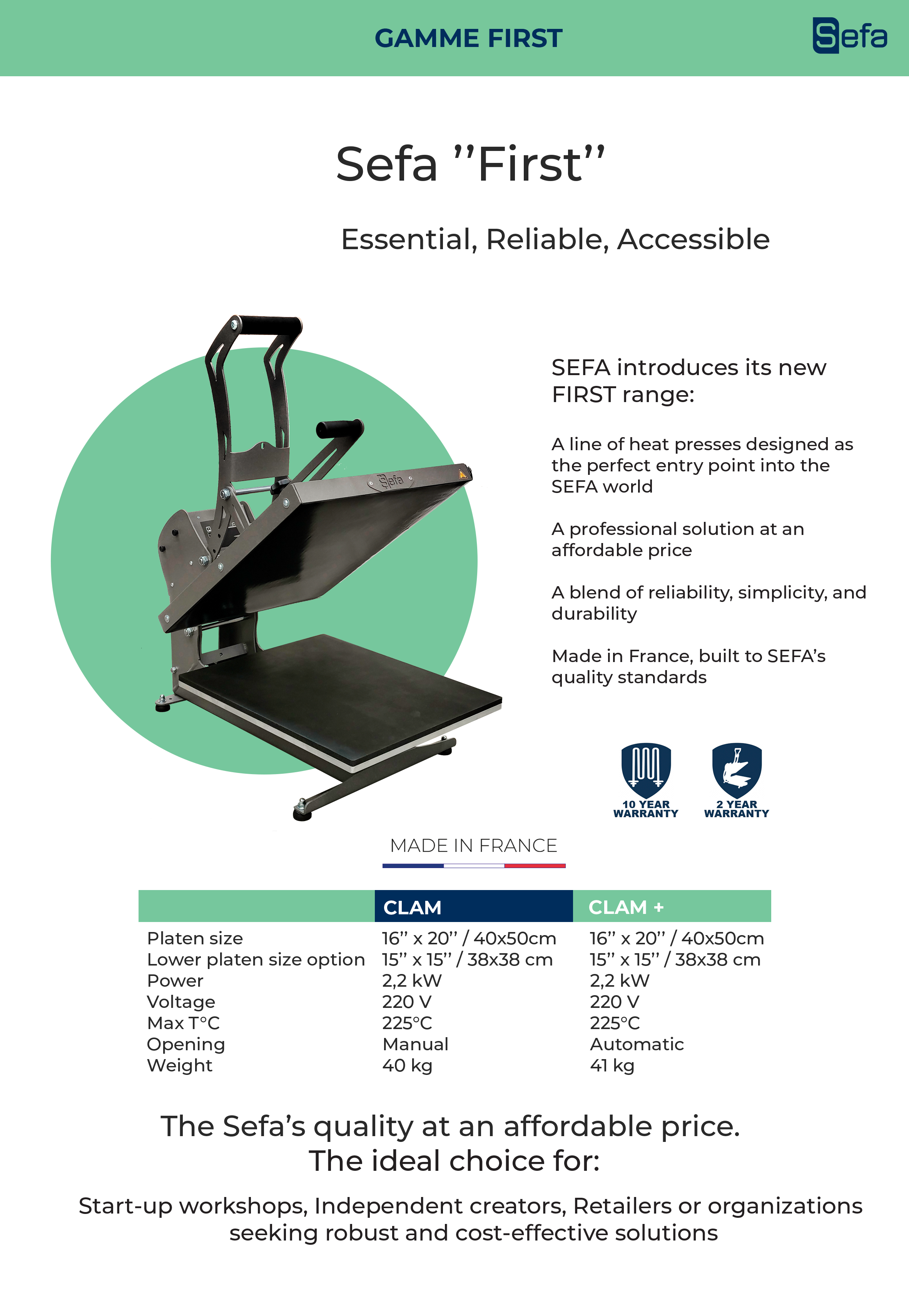 SEFA presenta su nueva gama FIRST - Sefa